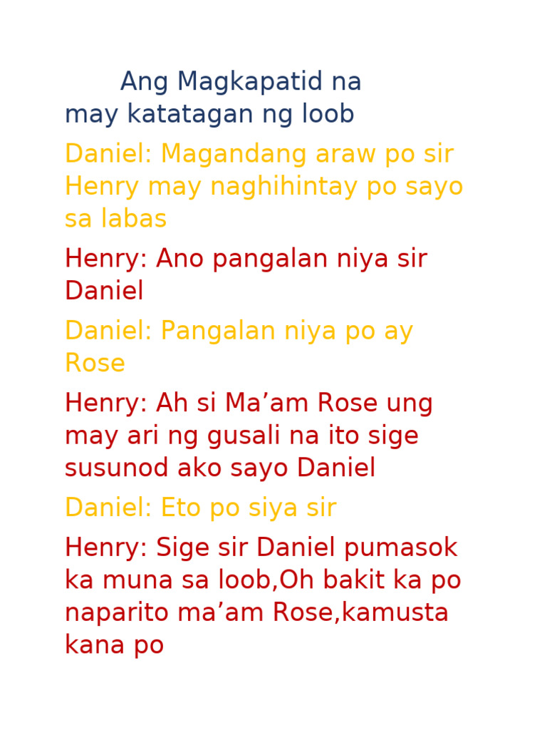 Ang Magkapatid Na May Katatagan NG Loob | PDF