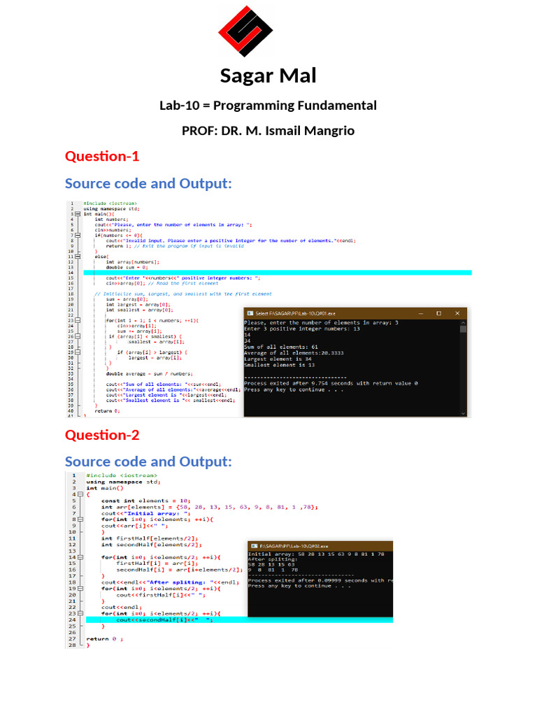 Sagar Lab 10 | PDF