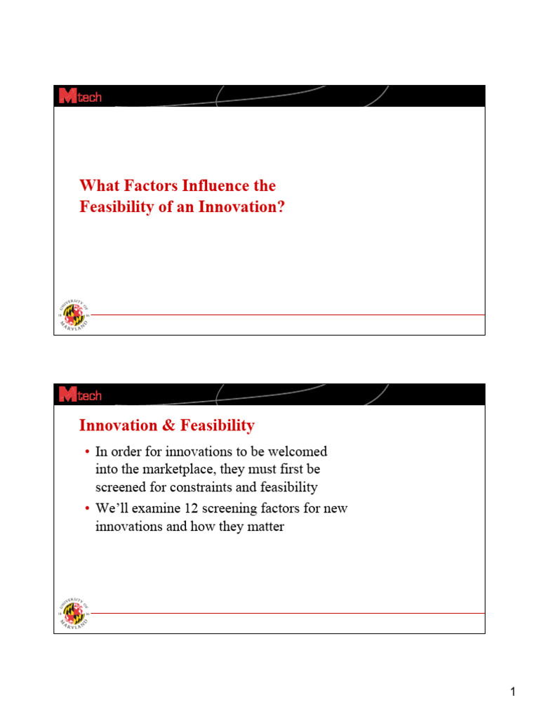 Innovation Feasibility Factors Explained | PDF | Innovation | Market ...