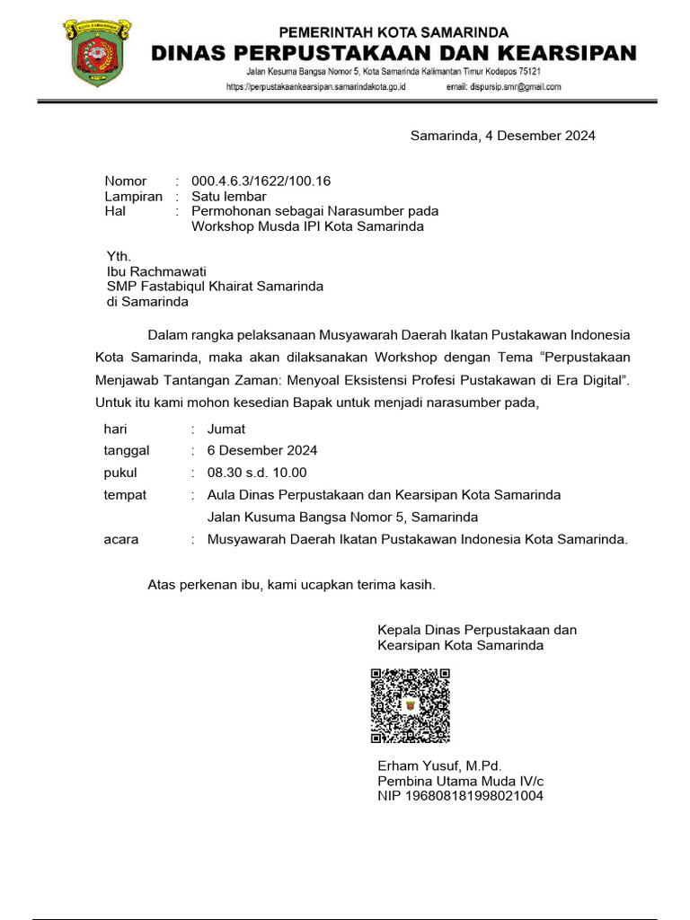 Undangan Narsum Musda IPI - Rachma | PDF