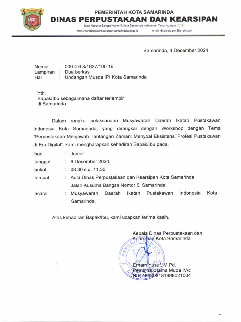 Undangan Musda IPI | PDF