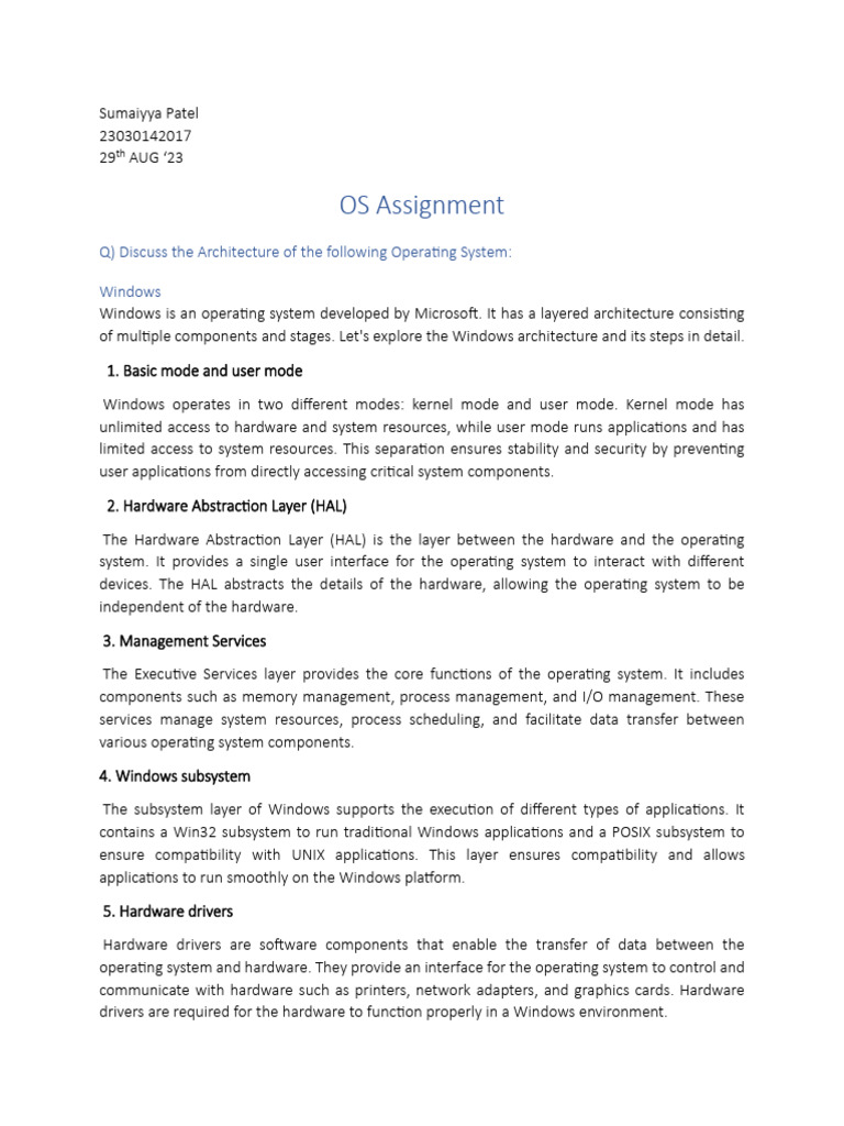 OS Assignment | PDF | Operating System | Android (Operating System)
