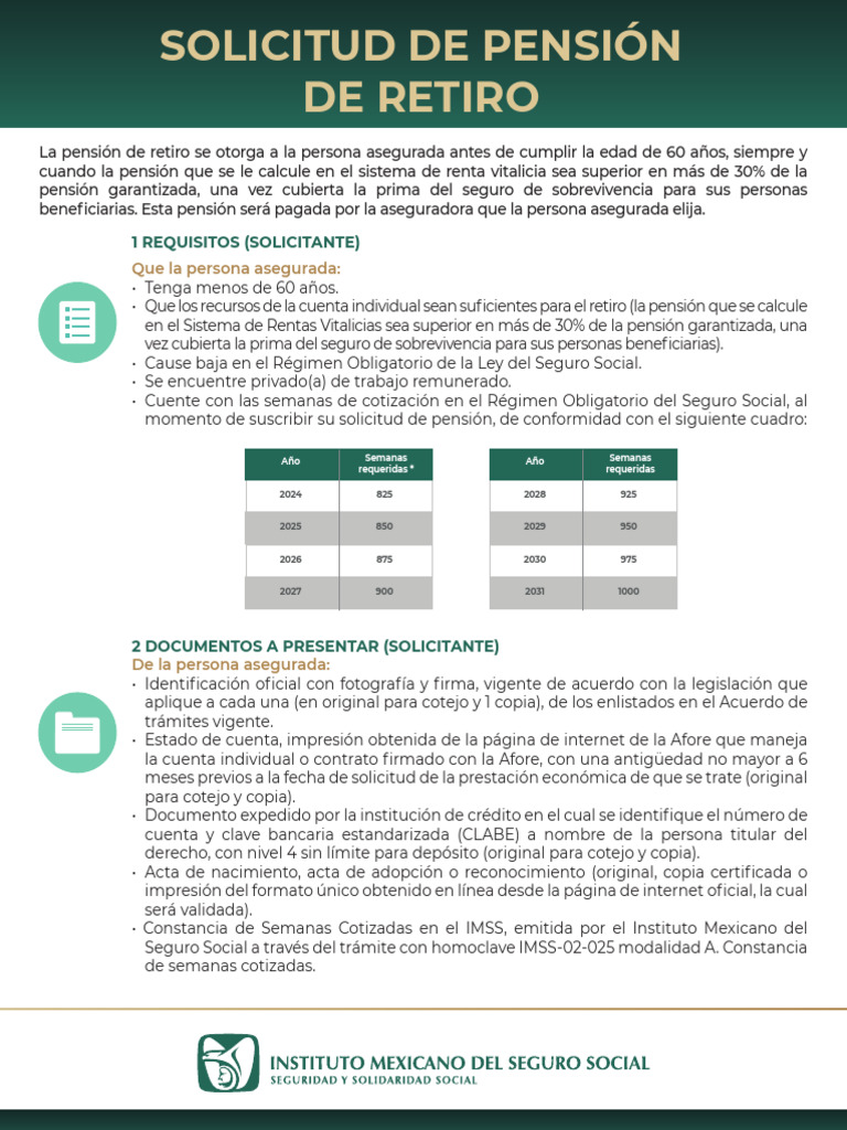Solicitud de Pensión de Retiro | PDF | Certificado de nacimiento | Pensión