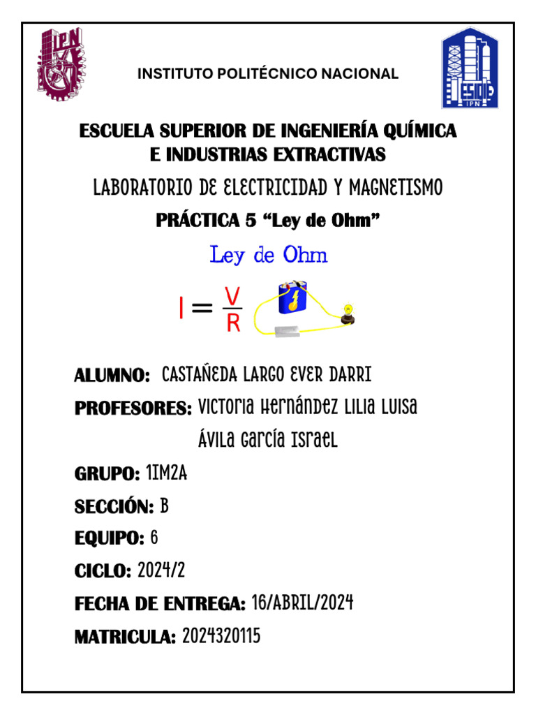 Previas 5 EyM EDCL | PDF | voltaje | Corriente eléctrica