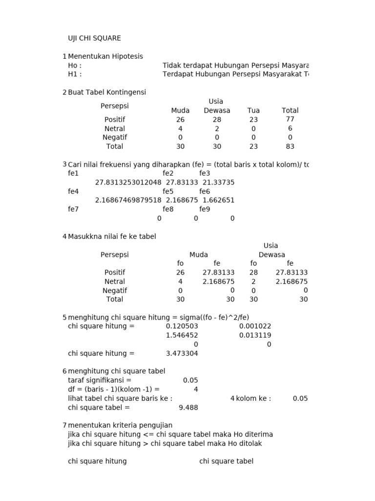 PERHITUNGAN CHI SQUARE FAIZ | PDF