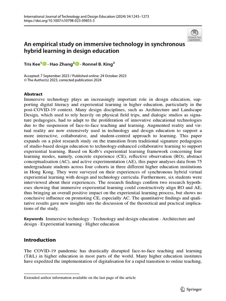 s10798-023-09855-5 (3) | PDF | Learning | Educational Technology