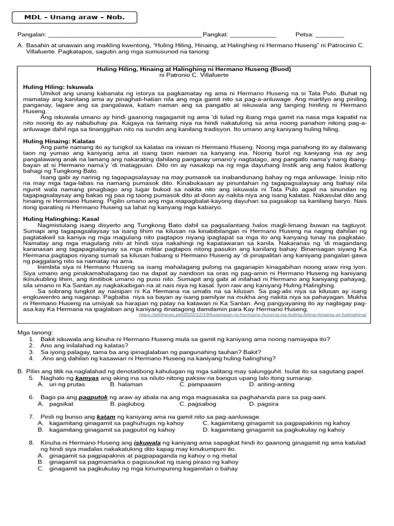 MDL-activities-Babae-sa-Umpisa-Huling-Hiling-at-Saranggola | PDF