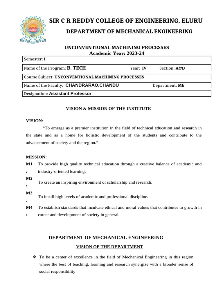 UCMP COURSE HANDOUT | PDF | Engineering | Machining