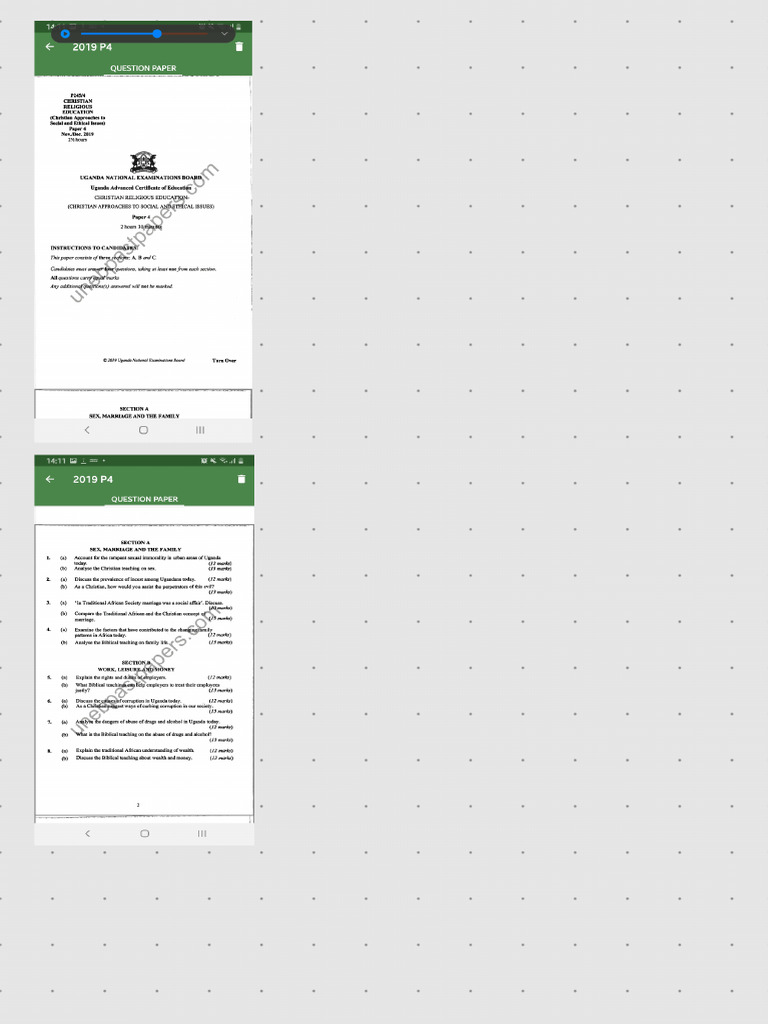 Divinity Paper One Uneb | PDF