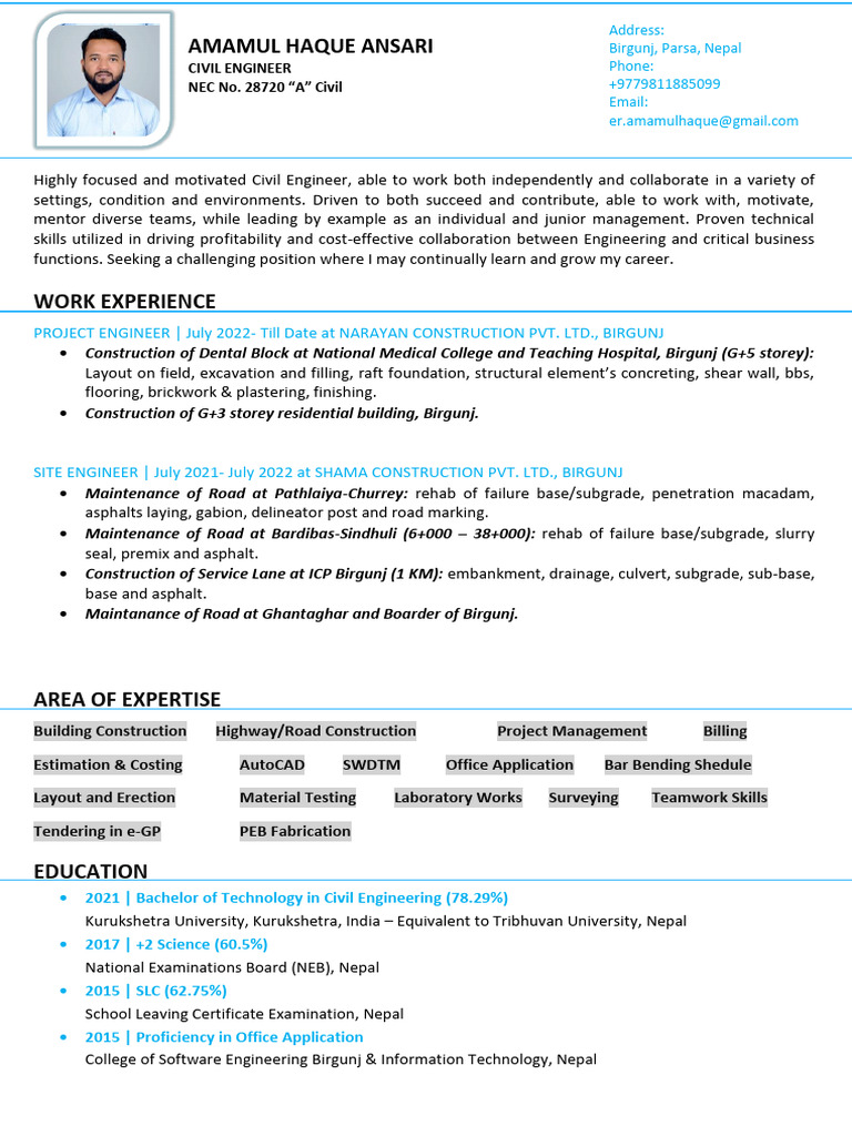 Amam Final Resume | PDF | Engineering