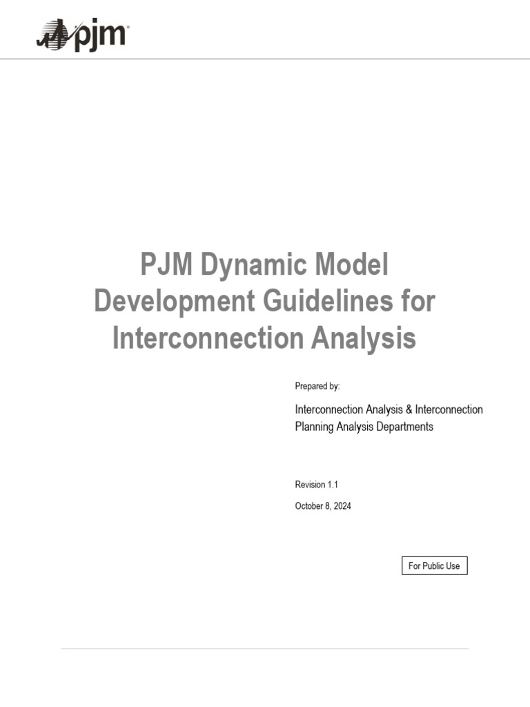 PJM Dynamic Model Development Guidelines | PDF | Electrical Engineering | Electric Power