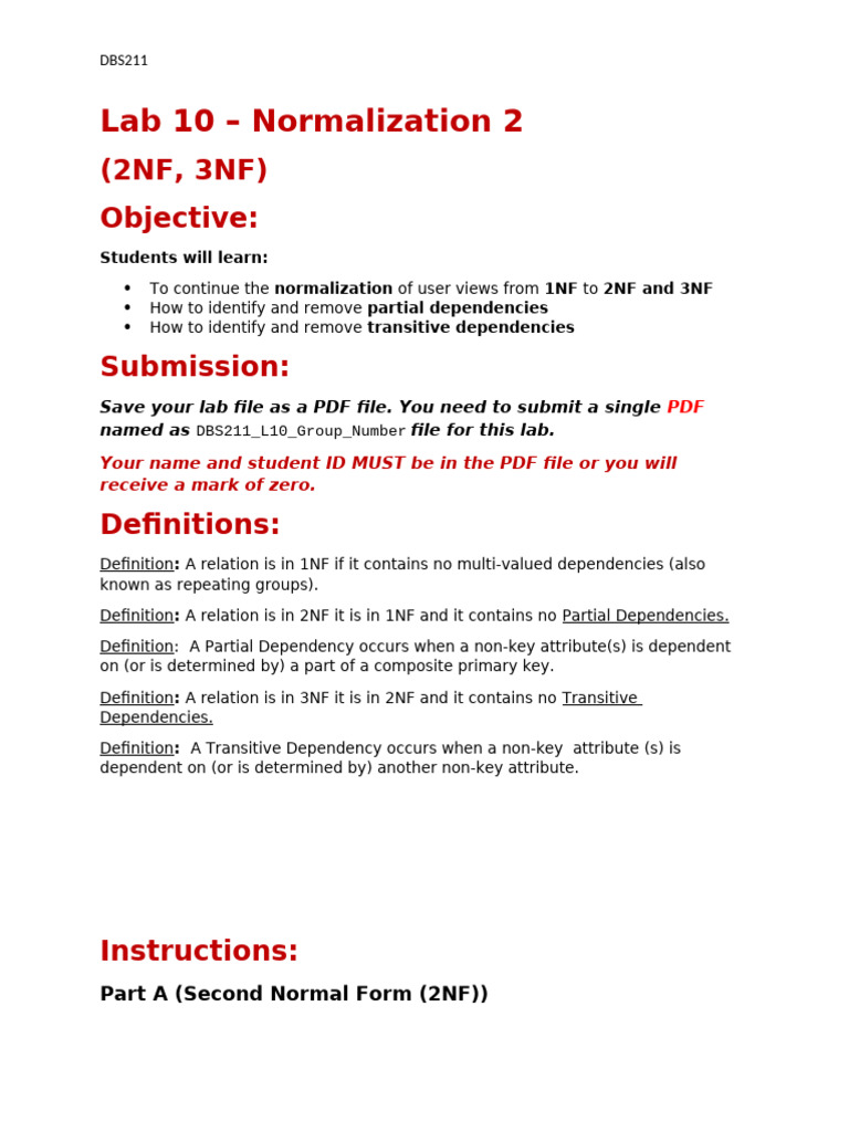 DBS211_Lab10_Normalization2 | PDF | Data | Computing