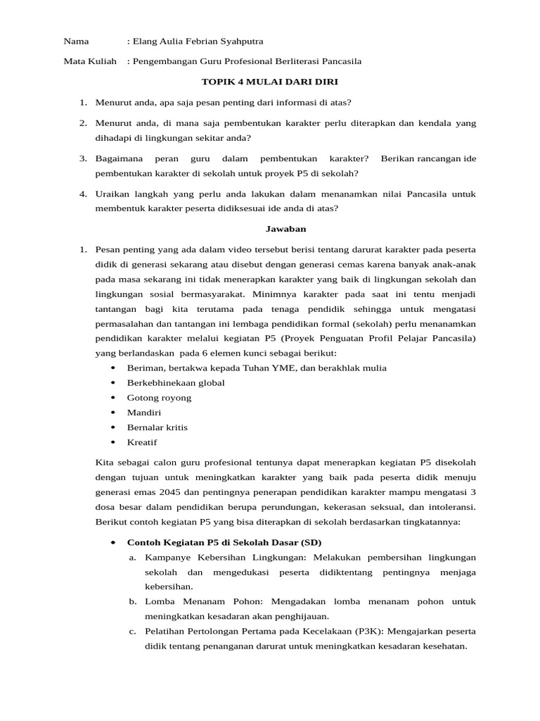 Topik 4 Mulai Dari Diri PGP | PDF