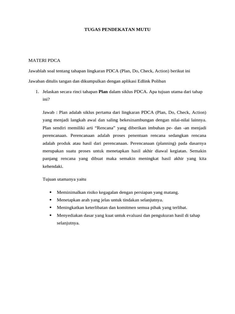 Tugas Rafli PDCA | PDF