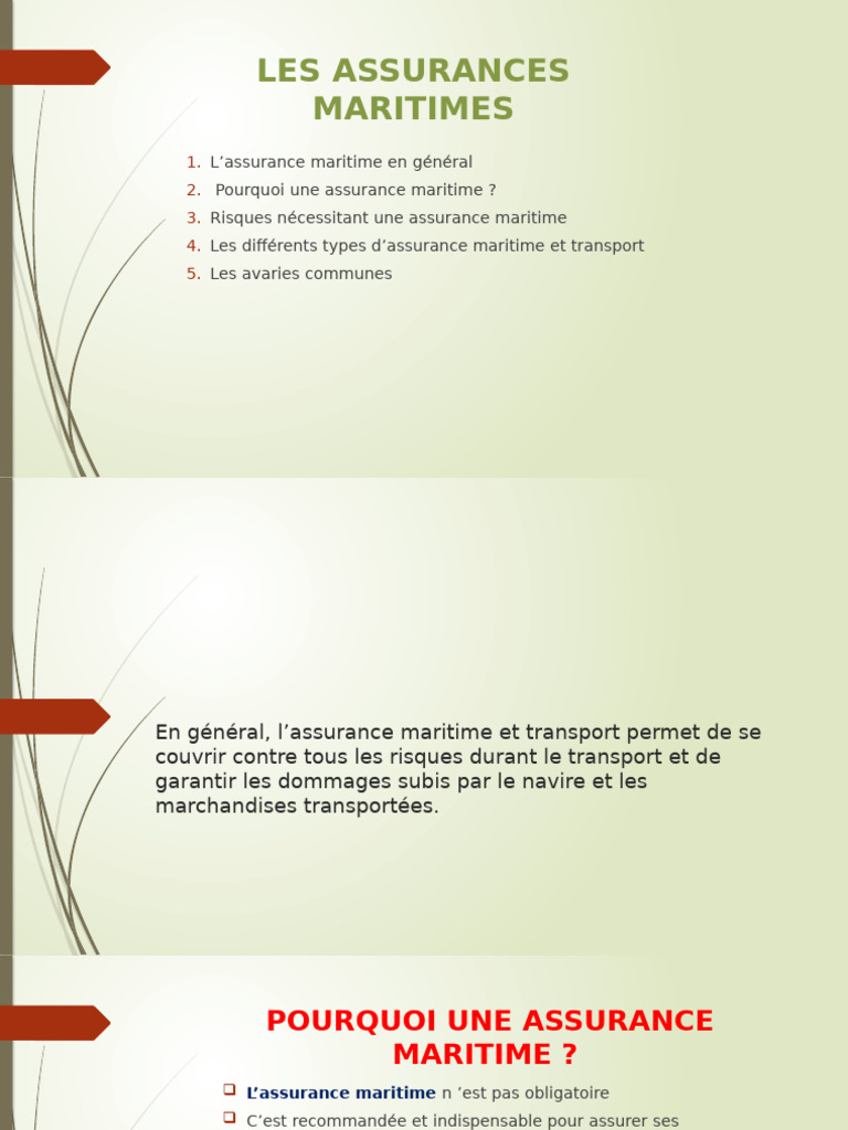 Pr__sentation1.pptx; filename= UTF-8''Présentation1 | PDF | Assurance | Transport