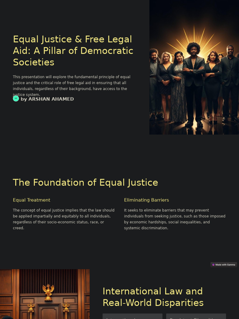 Equal Justice and Free Legal Aid A Pillar of Democratic Societies | PDF ...