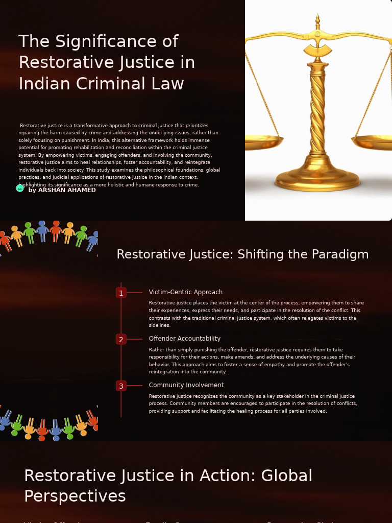 The Significance of Restorative Justice in Indian Criminal Law | PDF | Restorative Justice | Justice