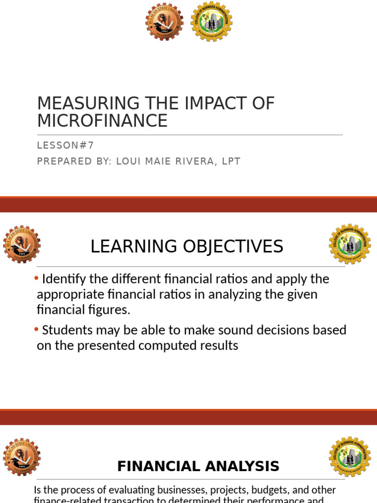 Lesson 7 Mfi | PDF | Loans | Revenue