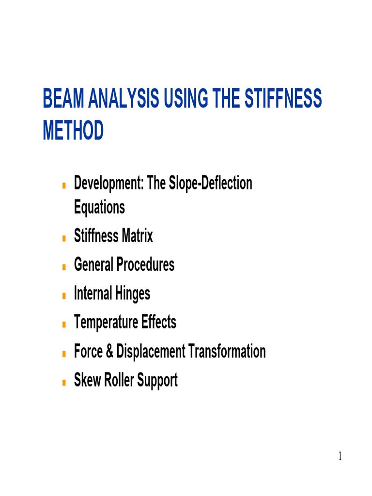 Beam Analysis with Stiffness Method | PDF | Beam (Structure) | Solid Mechanics