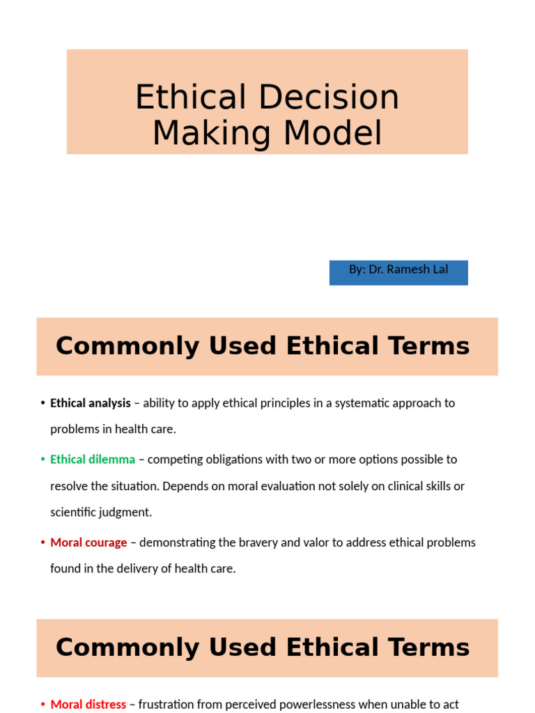 Ethical Decision Making Model | PDF | Morality | Decision Making