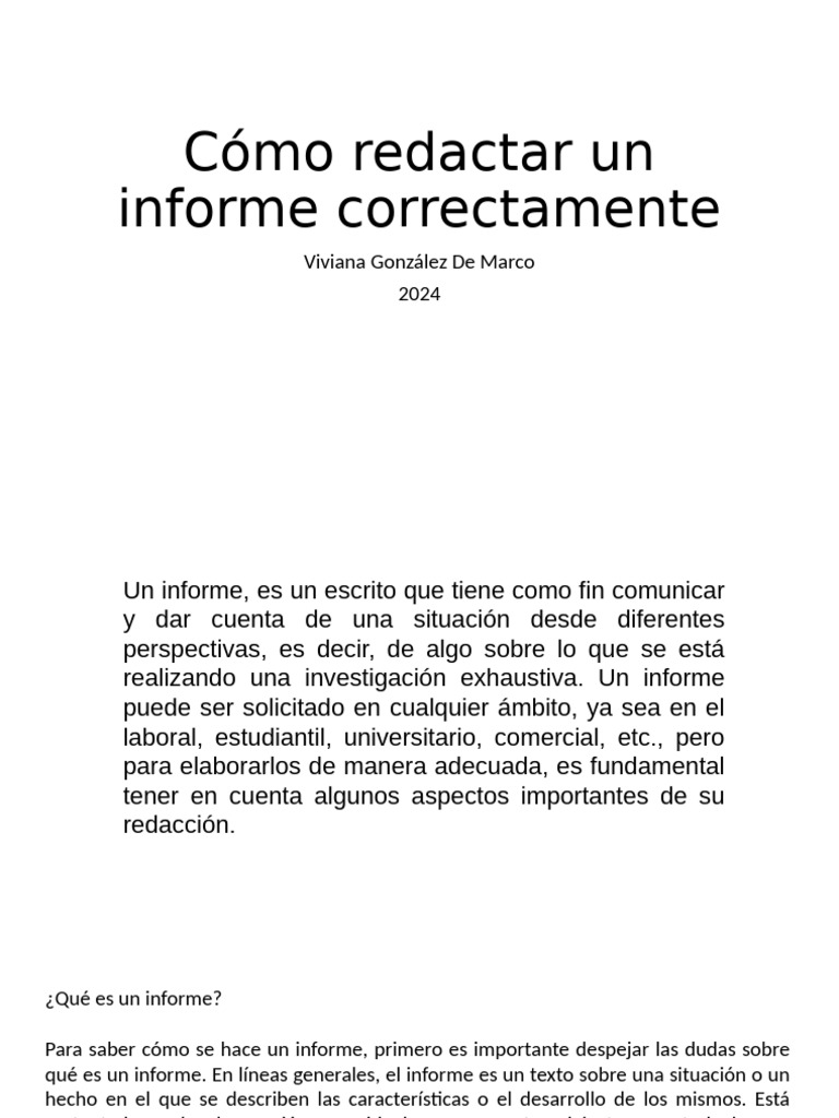 Cómo Redactar Un Informe Correctamente | PDF | Comunicación