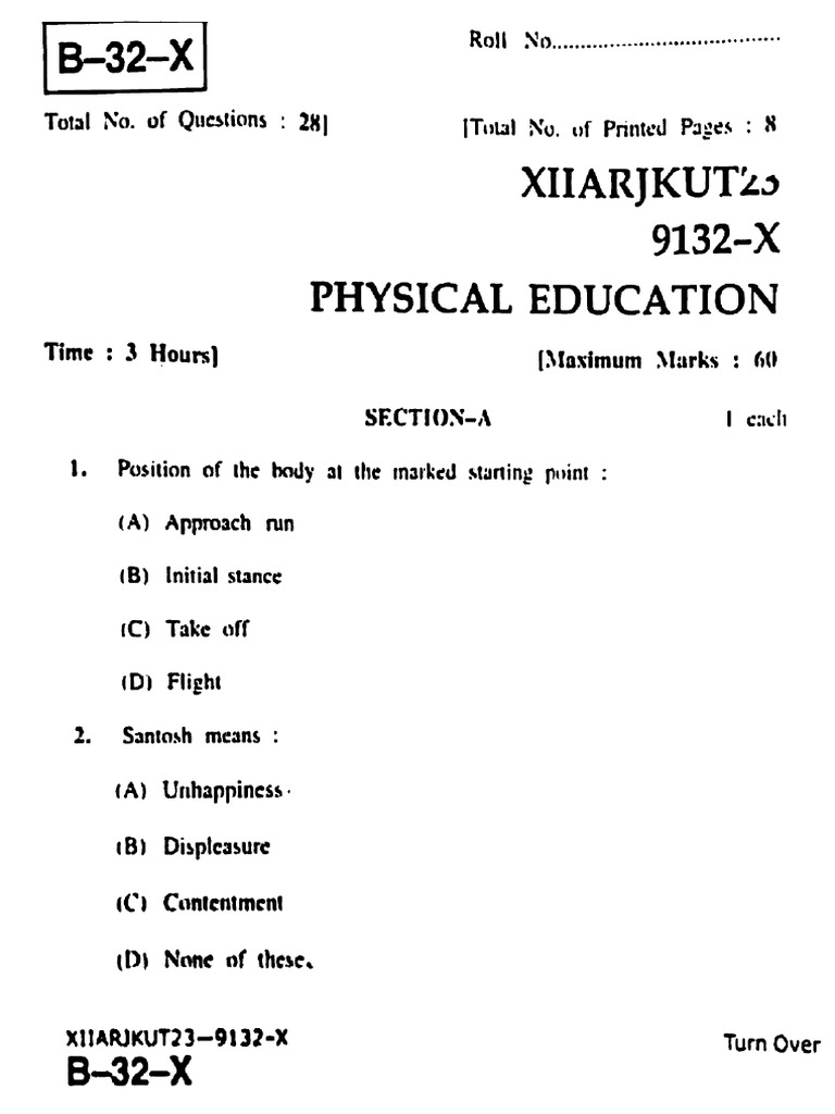 Jk Bose Class 12 Physical Education 9132 x 2023 | PDF
