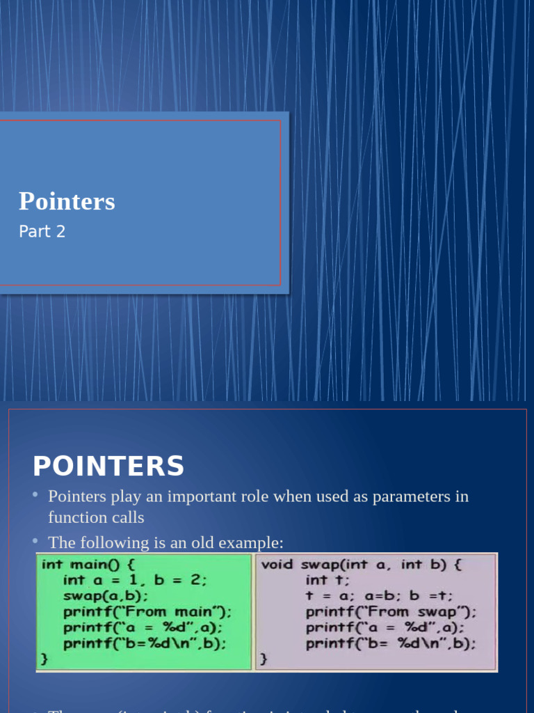Understanding Pointers in Function Calls | PDF | Pointer (Computer ...