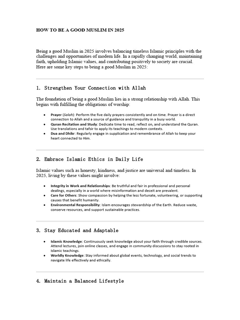 HOW TO BE A GOOD MUSLIM IN 2025 | PDF | Shia Islam | Sunni Islam