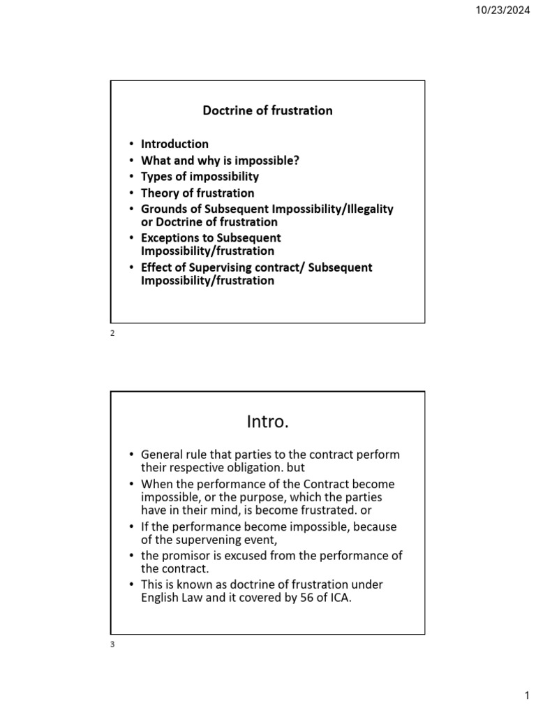 Doctrine of Impossibility | PDF | Contract Law | Common Law