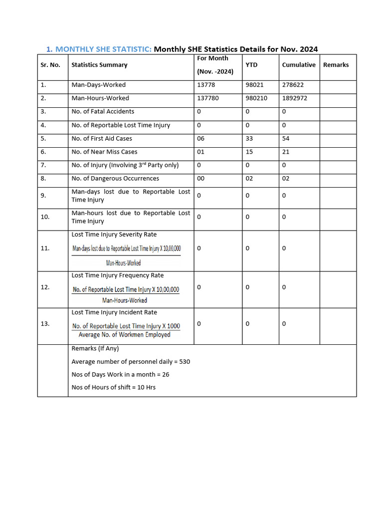 MONTHLY SHE STATISTIC Nov. 2024 | PDF