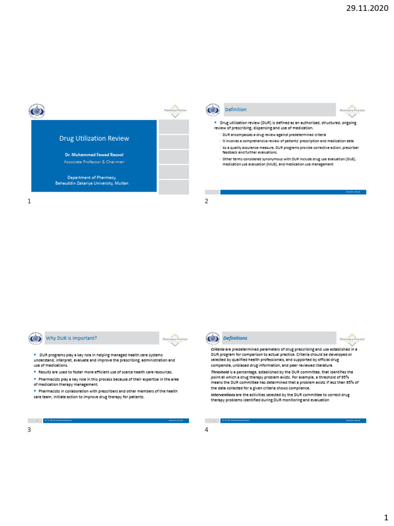 DUR-DUE | PDF | Pharmacist | Pharmacy
