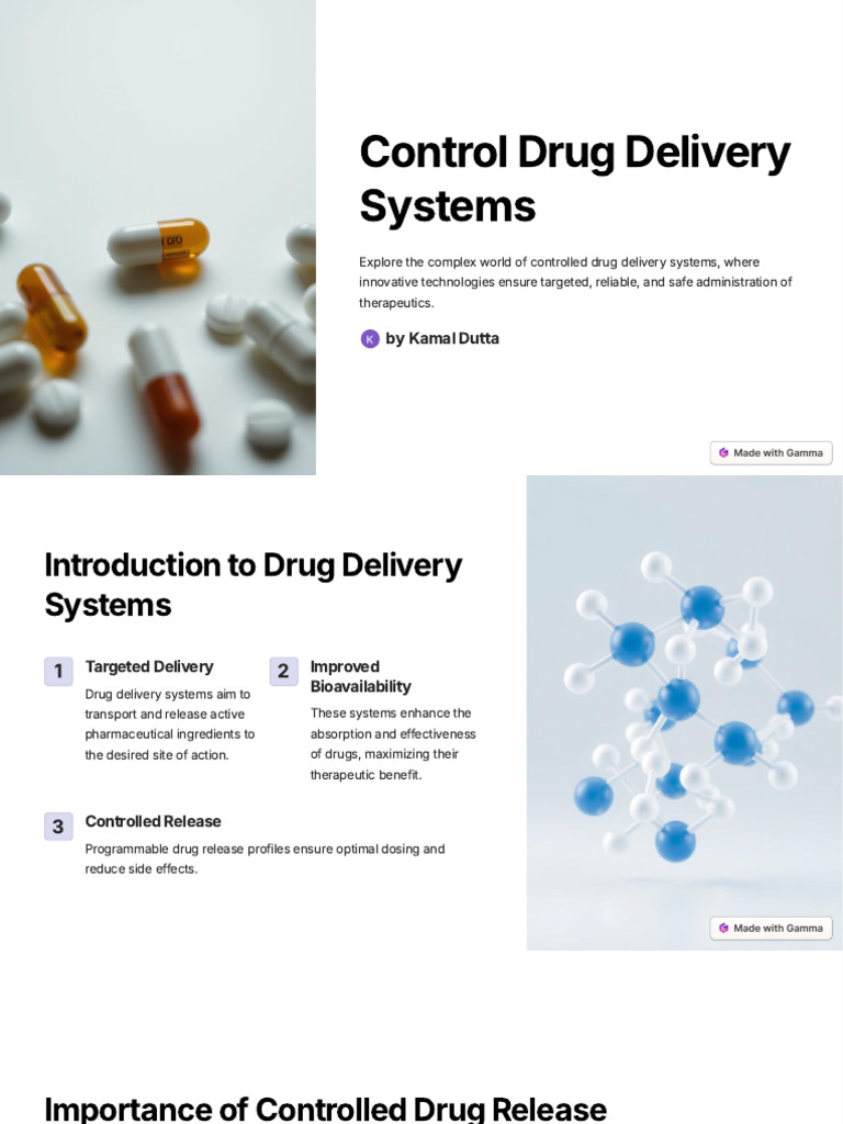 Control Drug Delivery Systems | PDF | Pharmaceutical Formulation ...