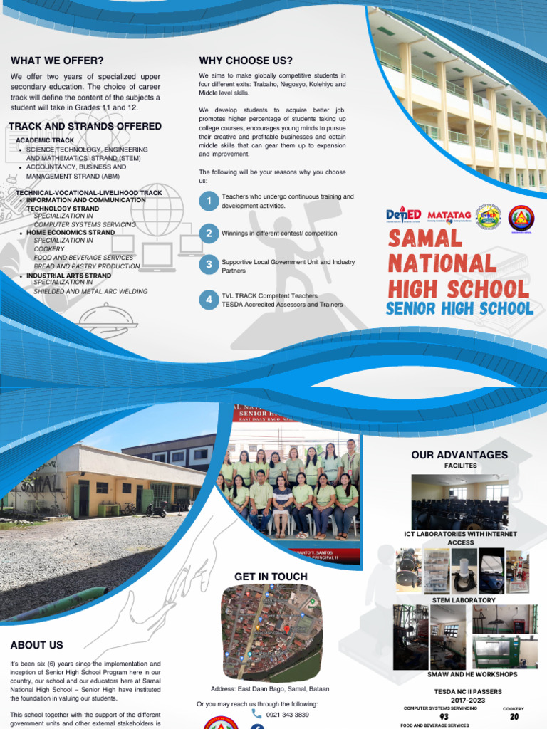 Final BROCHURE SAMAL SHS | PDF | Science, Technology, Engineering, And ...