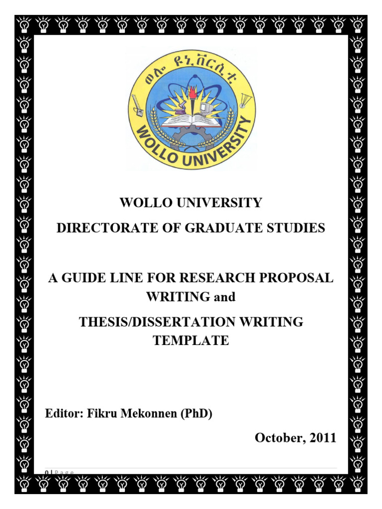 A GUIDELINE FOR RESEARCH PROPOSAL WRITING and THESIS and DISSERTATION | PDF | Methodology | Thesis