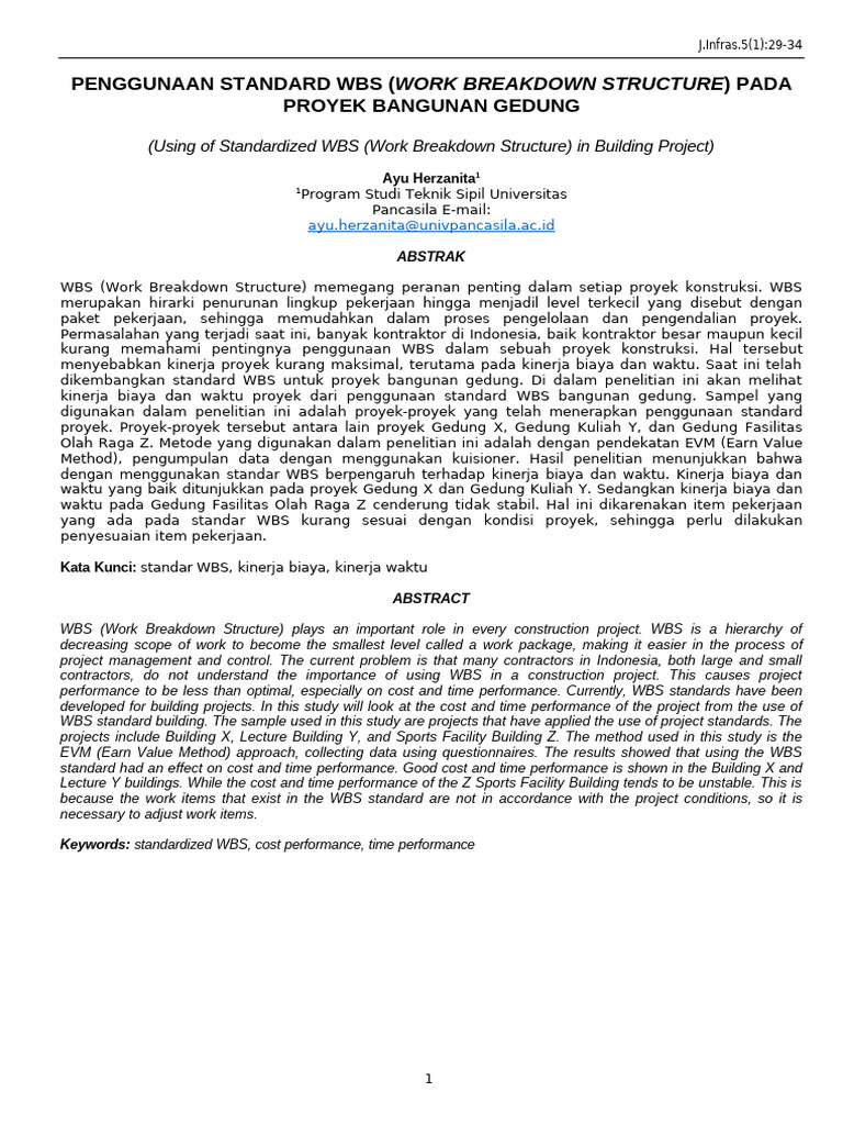 Penggunaan Standard WBS Work Breakdown S | PDF