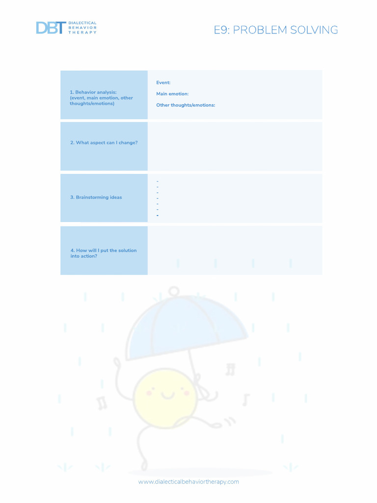 DBT Forms Emotion Regulation E9 | PDF