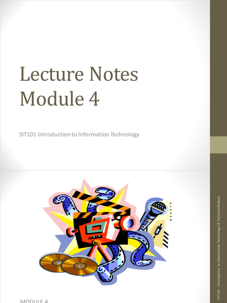 Lecture - Module 4 - Multimedia | PDF | Data Compression | Multimedia