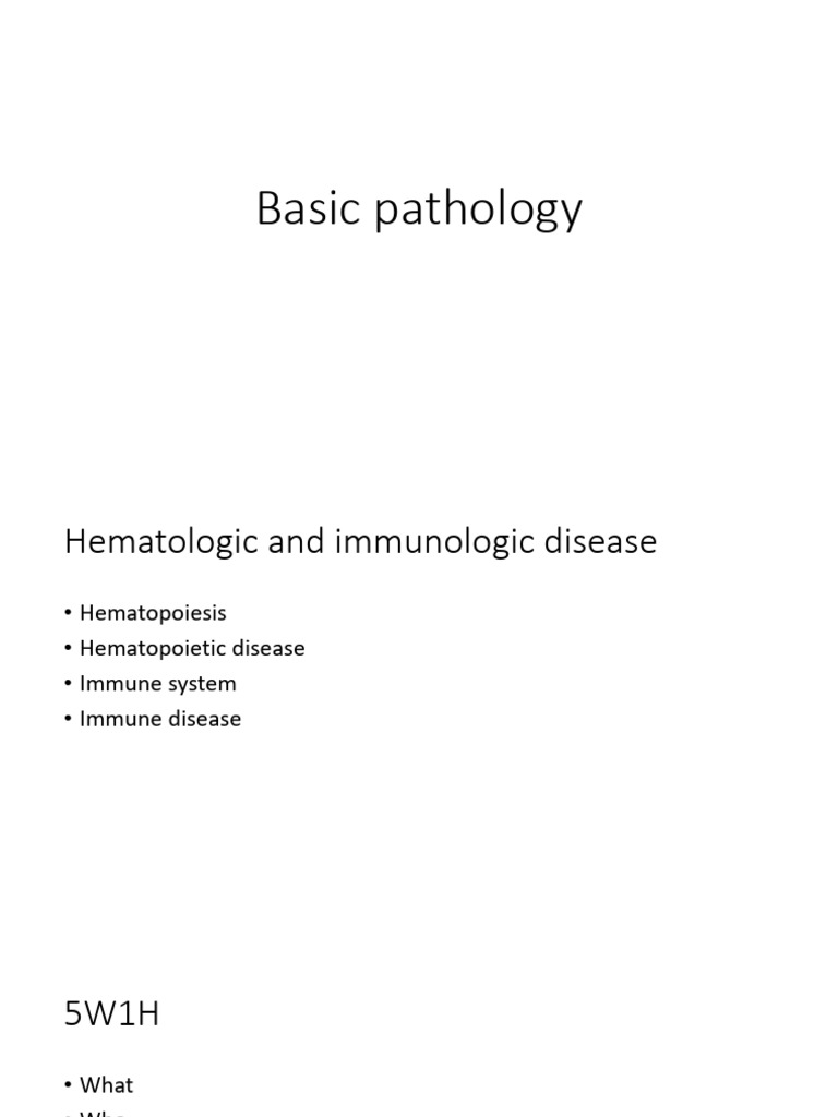 Basic Pathology for Medtech | PDF | Haematopoiesis | Anemia