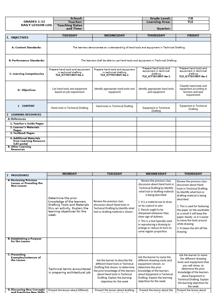 TLE7-8- w1 | PDF | Learning | Drawing