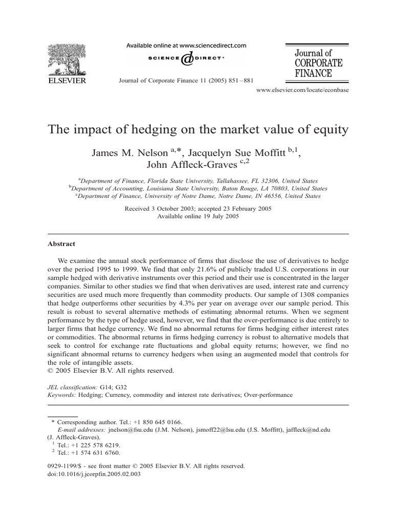 Equity Hedging: Impact & Insights | PDF | Derivative (Finance) | Hedge ...