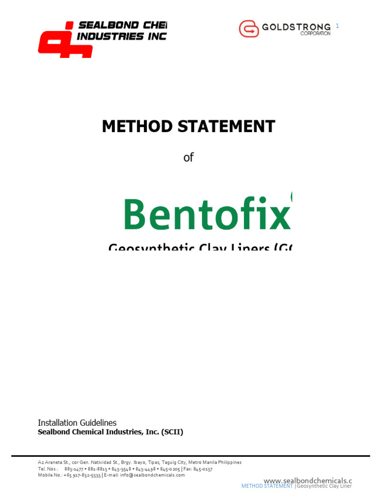 Bentofix GCL Method | PDF | Concrete | Building Materials