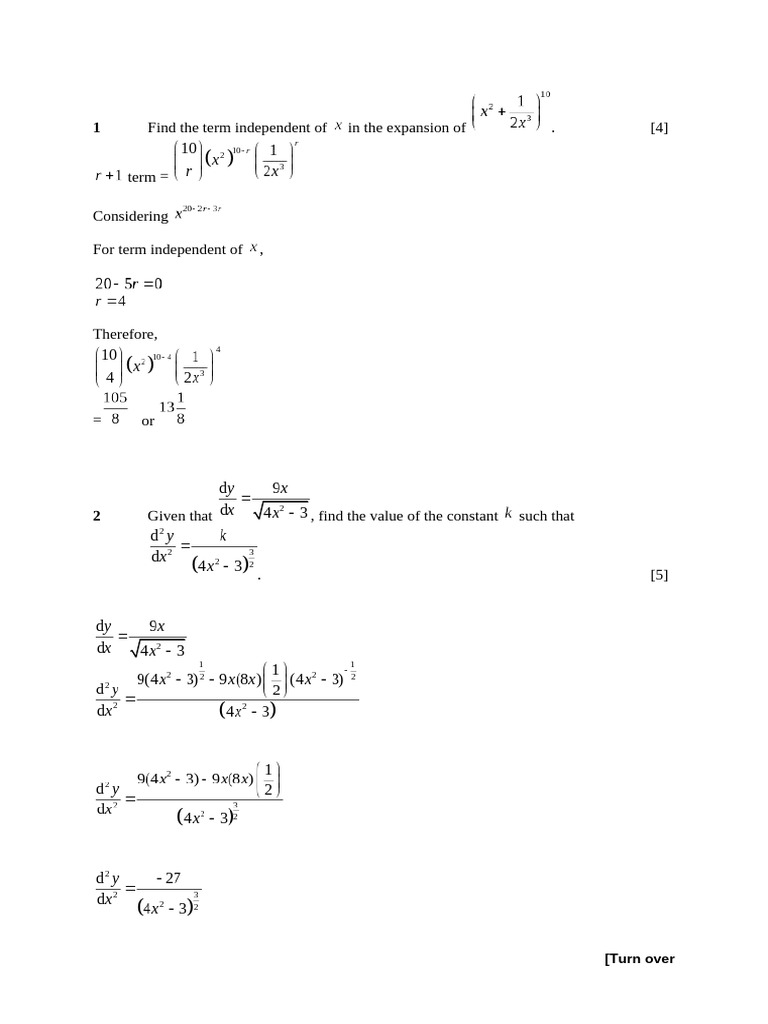 Prelim_4NA_A Math_2020 P2 solution | PDF | Circle | Equations
