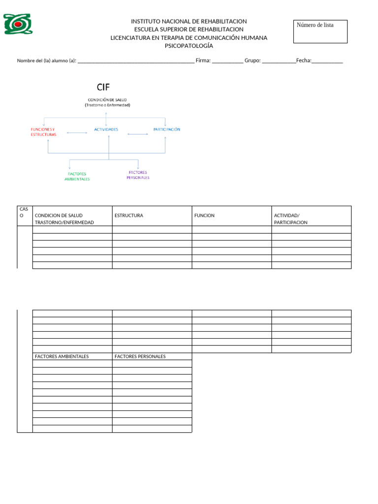 Formato CIF para caso clínico | PDF