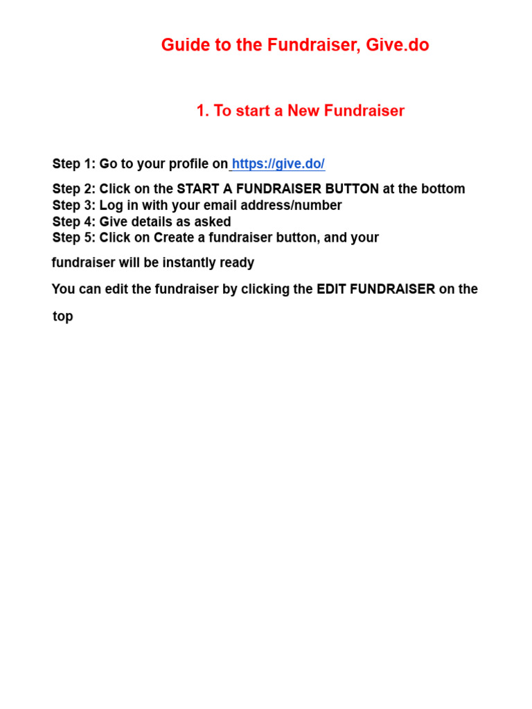 Guide To The Fundraiser | PDF