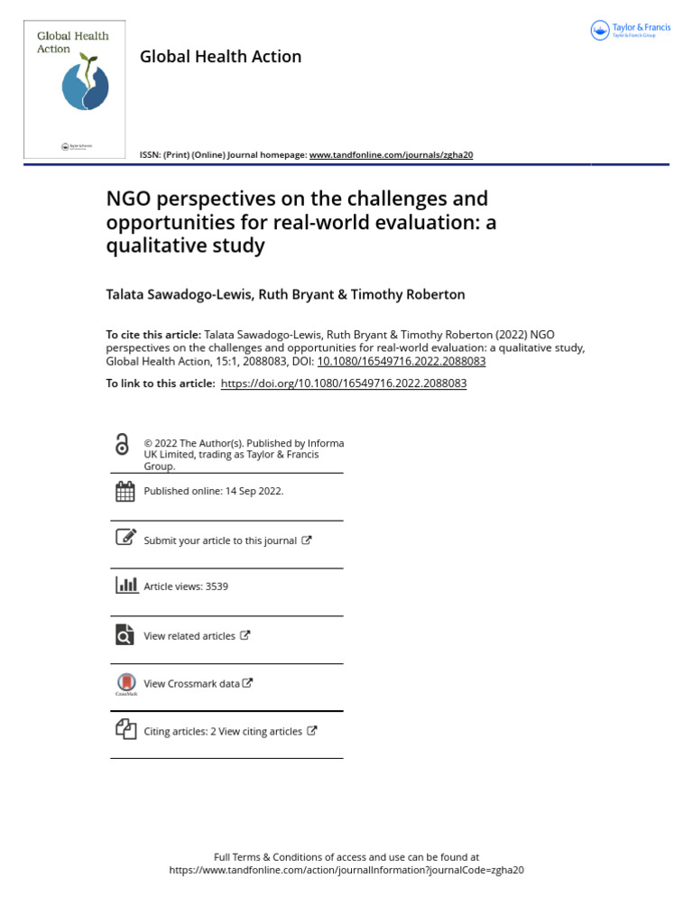 NGO Evaluation Challenges & Insights | PDF | Non Governmental ...
