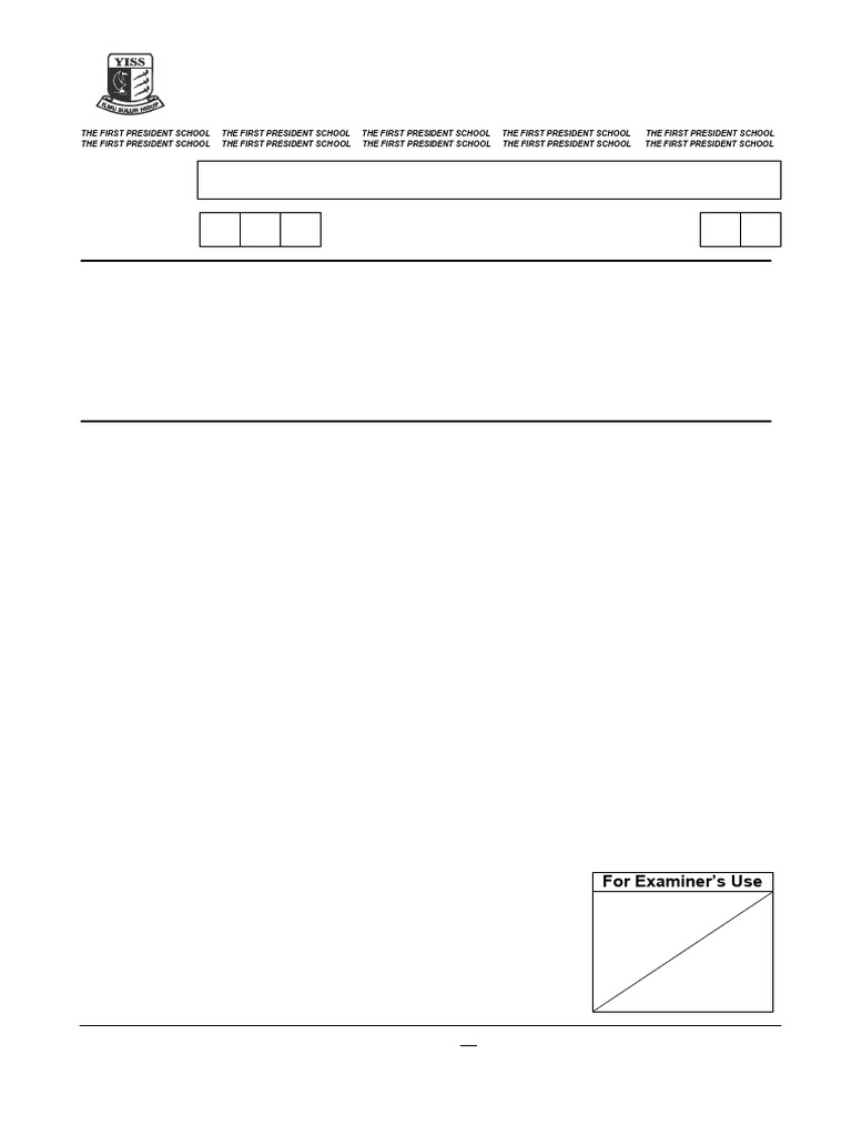 2020 Prelim Sec4 A Math Na Level Yushof Ishak Paper 2 Ans | PDF ...
