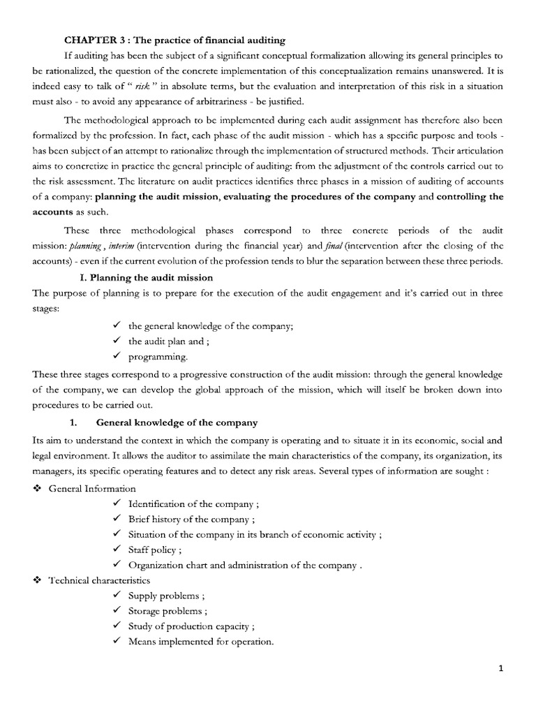 Auditing Chapter 3 Final | PDF