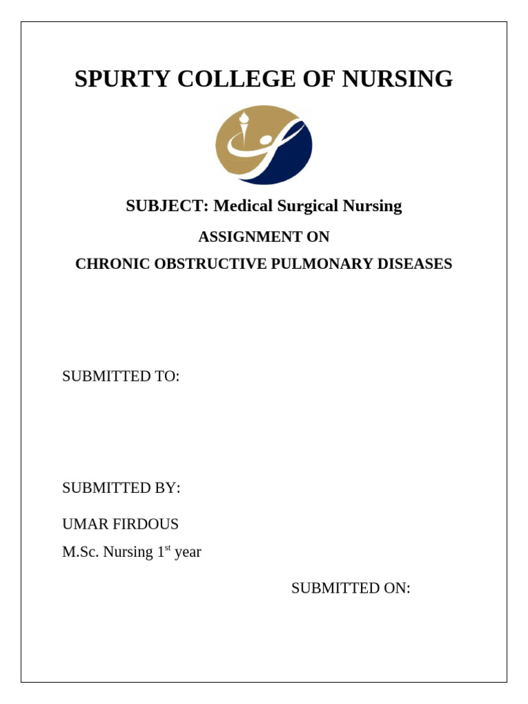 COPD_assignment-WPS_Office[1] | PDF | Chronic Obstructive Pulmonary Disease | Respiratory Diseases
