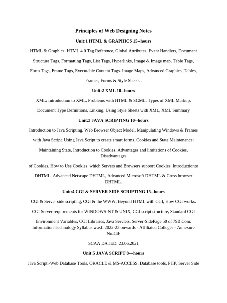 Web Designing Notes For III BCOM IT | PDF | Html Element | Html
