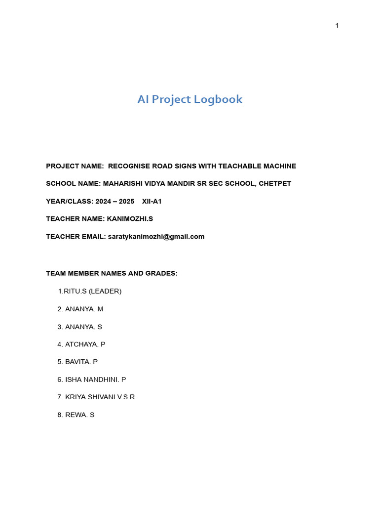 IBM-CBSE - AI - Project - Logbook New 1 | PDF | Traffic | Traffic Collision